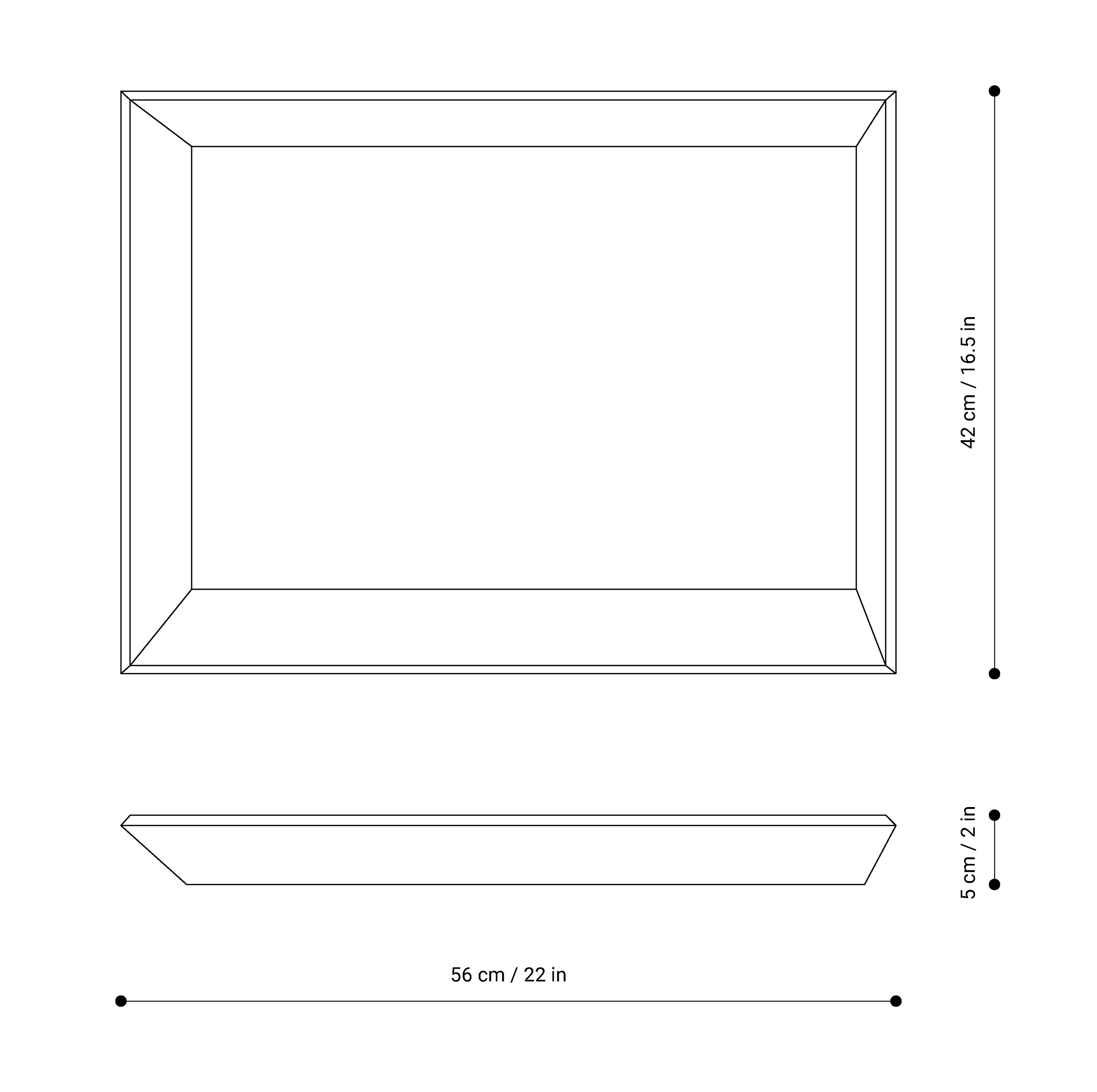 OBLIQUE Tray in natural oak – nieven